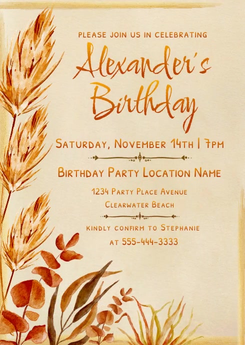 Man's Birthday Party Invitation Template | PosterMyWall