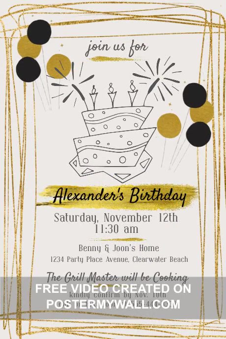 Man's Birthday Party Invitation Template | PosterMyWall