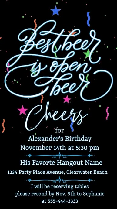 Man's Birthday Party Invitation Template | PosterMyWall