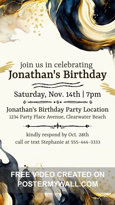 Man's Birthday Party Invitation Template | PosterMyWall