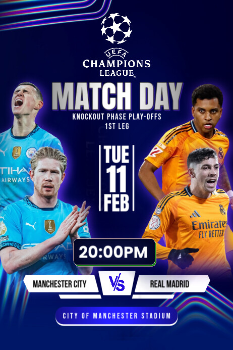 Copy of Man City VS Real Madrid | PosterMyWall