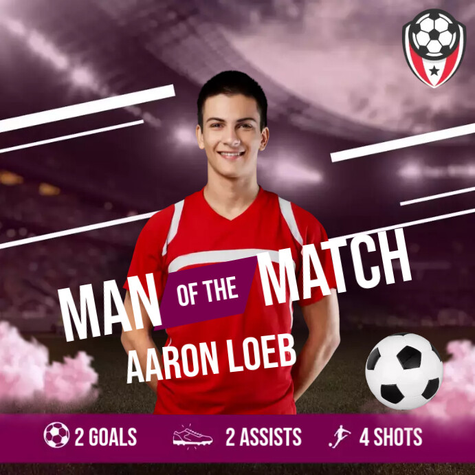 MAN OF THE MATCH FOOTBALL INSTAGRAM POST Template | PosterMyWall