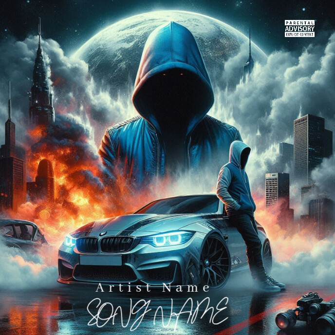 Man with car mixtape album cover Alone Template | PosterMyWall
