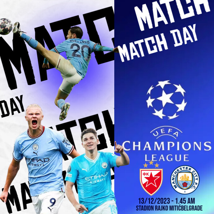 MANCHESTER CITY CHAMPIONS LEAGUE Template | PosterMyWall