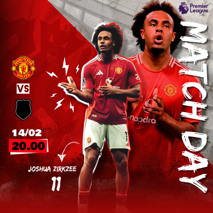 Manchester United Match day Instagram Post Template | PosterMyWall