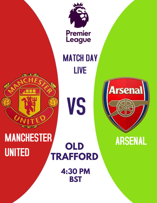 Manchester United vs arsenal Template | PosterMyWall