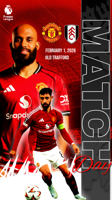 Manchester United vs Fulham Premier League Matchday Template | PosterMyWall