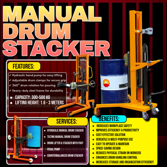 Plantilla de Manual Drum Stacker FLyer | PosterMyWall