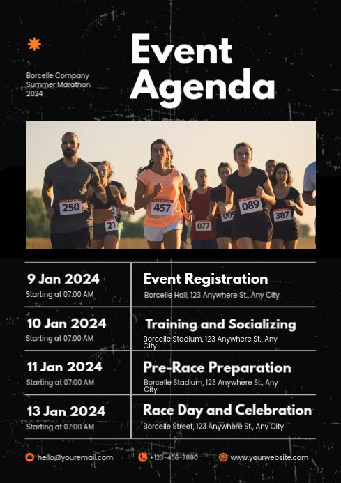 marathon event agenda template | PosterMyWall