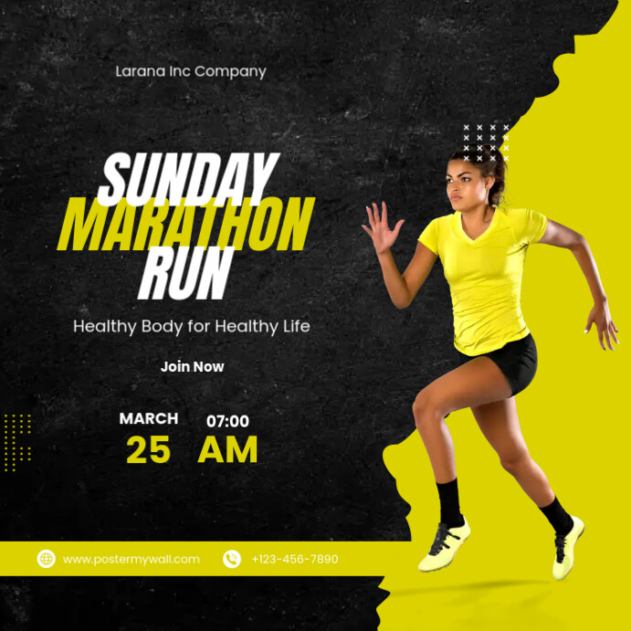 Plantilla de marathon run template | PosterMyWall