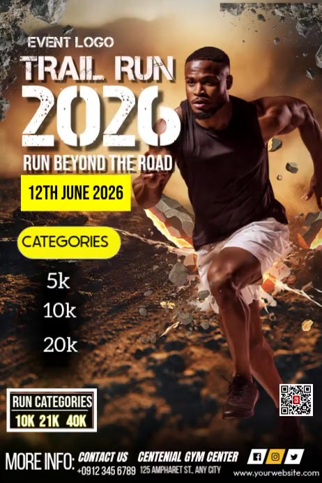 Plantilla de Marathon Trail Run Event Poster | PosterMyWall