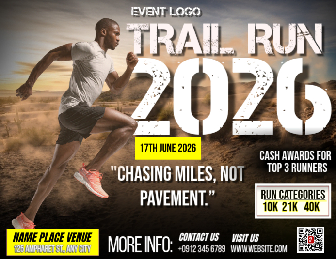 Marathon Trail Run Event Poster Template | PosterMyWall