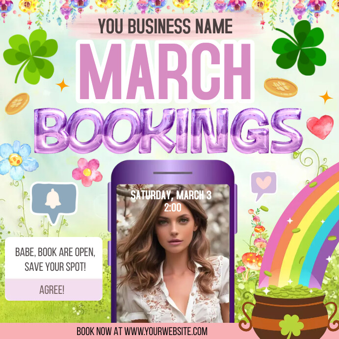 March Bookings Flyer, Template | PosterMyWall