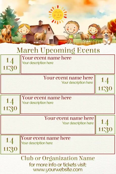 March Calendar by Paula Template | PosterMyWall