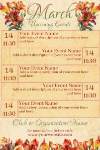 60+ march event calendar Customizable Design Templates | PosterMyWall