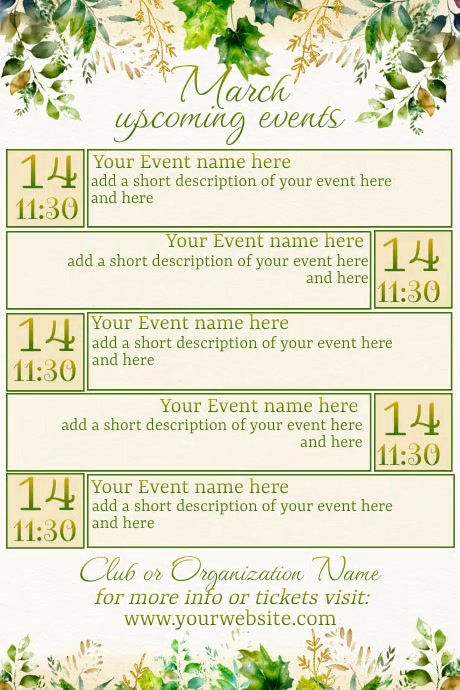 March Calendar Template | PosterMyWall