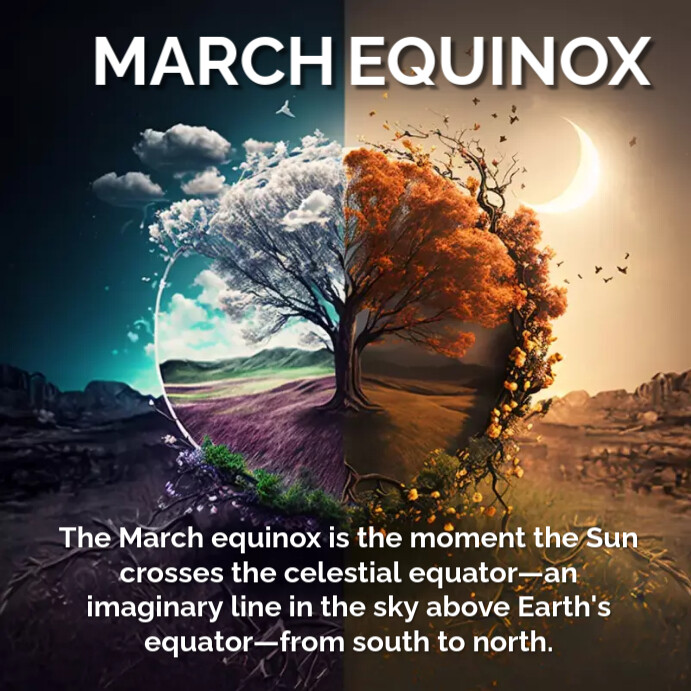 march equinox, 2023, celestial equator, march Template | PosterMyWall