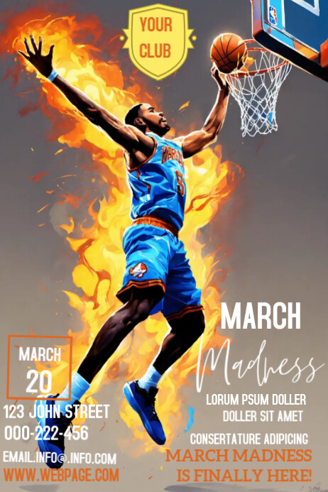 MARCH MADNESS , BASKETBALL EVENT Template | PosterMyWall