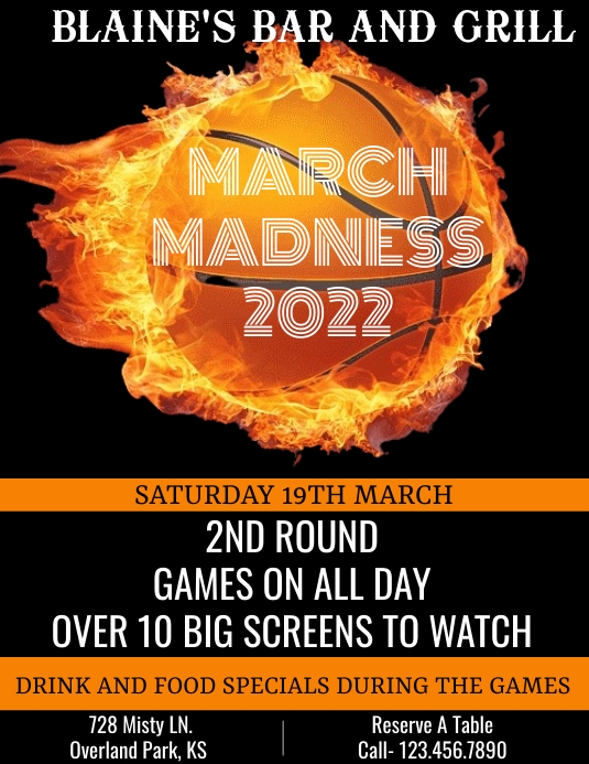 March Madness Bar Flyer Template | PosterMyWall