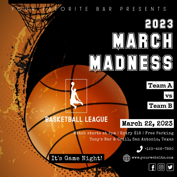March Madness Basketball Template | PosterMyWall