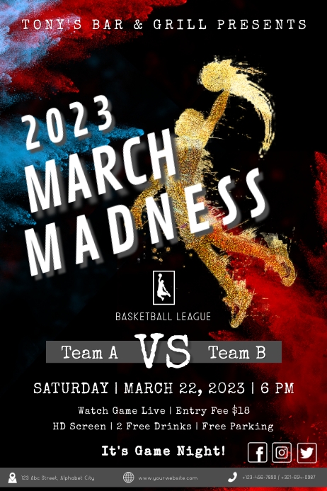 March Madness Basketball Template | PosterMyWall