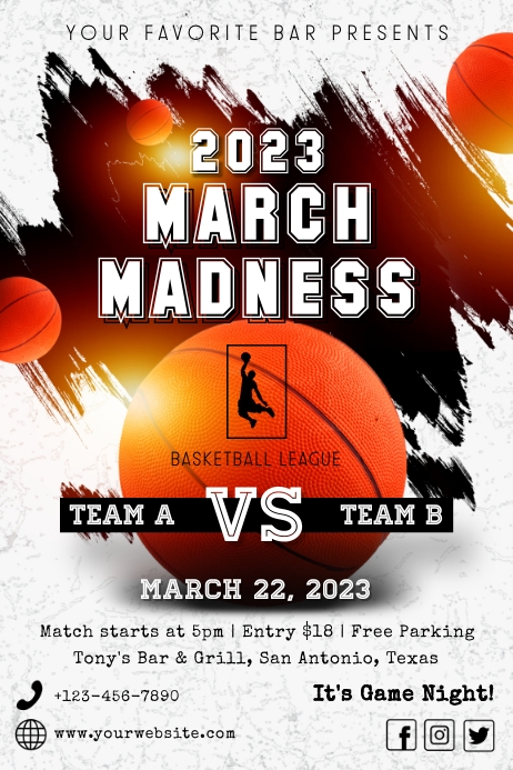 March Madness Basketball Template | PosterMyWall
