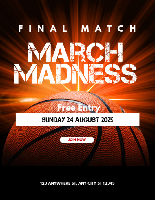March Madness basketball Template | PosterMyWall