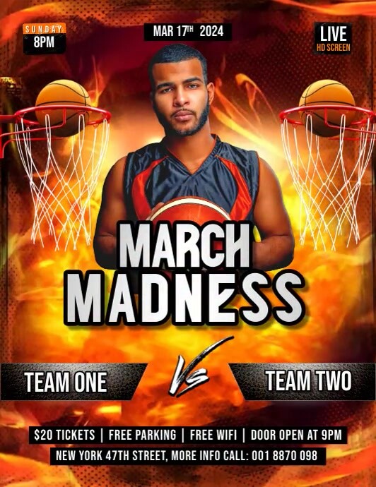 march madness basketball flyer Template | PosterMyWall