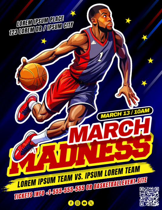 March Madness Basketball Flyer Template | PosterMyWall