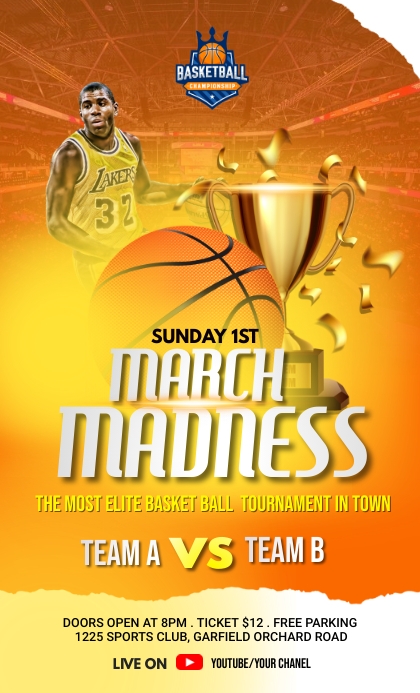 March Madness - Basketball Flyer Template | PosterMyWall