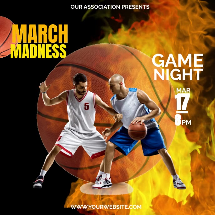 march madness basketball flyer template | PosterMyWall