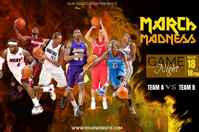 march madness basketball flyer template เทมเพลต | PosterMyWall