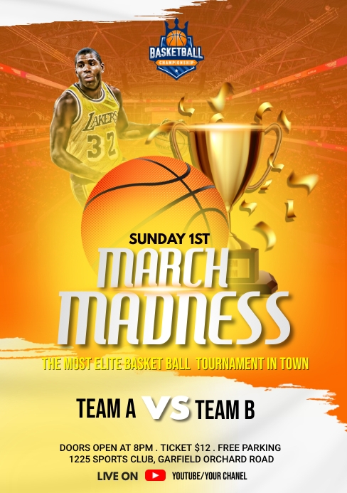 March Madness - Basketball Flyer Template | PosterMyWall