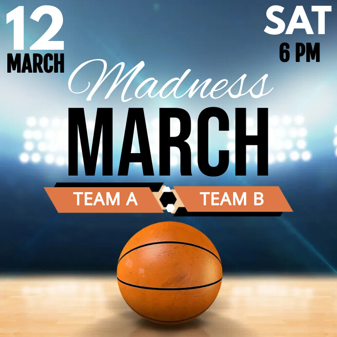 March madness basketball Instagram post Template | PosterMyWall