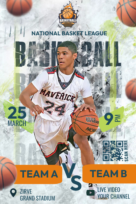 March Madness Basketball Poster Template | PosterMyWall