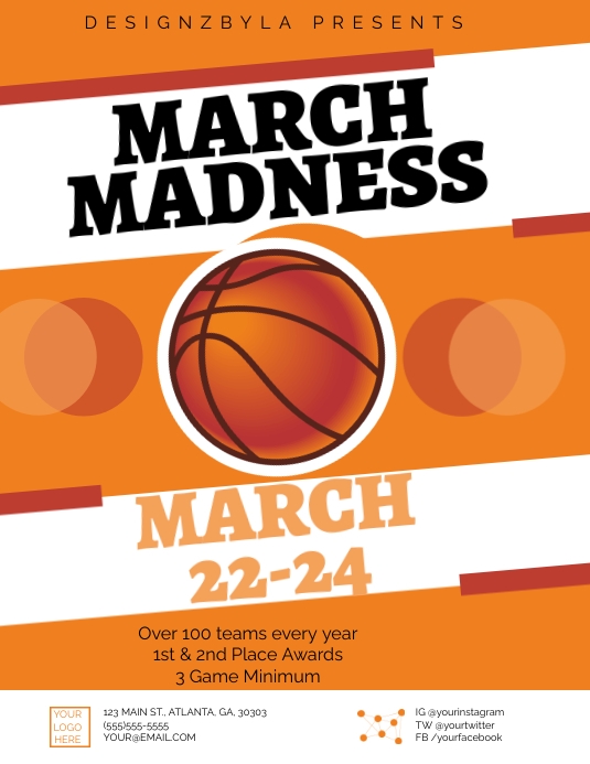 MARCH MADNESS Basketball Poster template | PosterMyWall