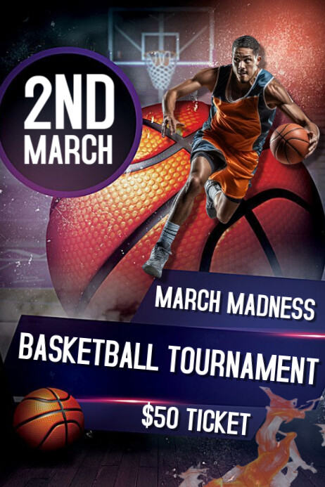 March Madness Basketball Tournament Template | PosterMyWall