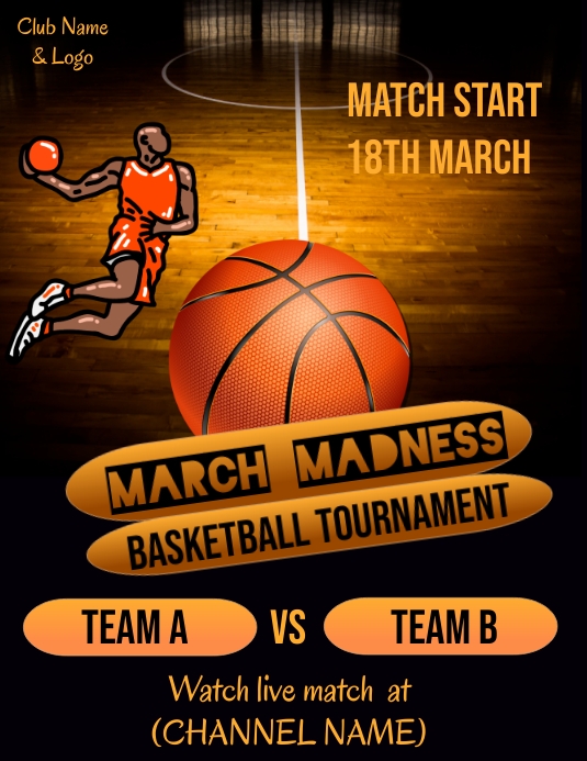 march madness basketball tournament flyer Template | PosterMyWall