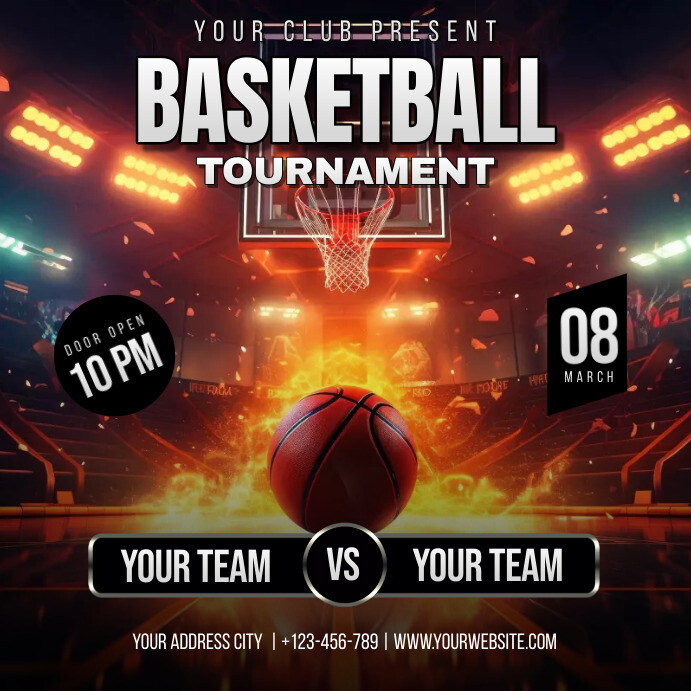march madness basketball tournament flyer Template | PosterMyWall