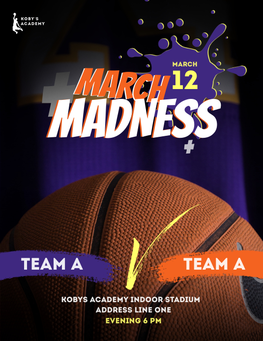 March Madness Basketball Tournament Poster Template | PosterMyWall