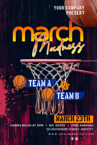 March Madness Basketball Poster Template | PosterMyWall