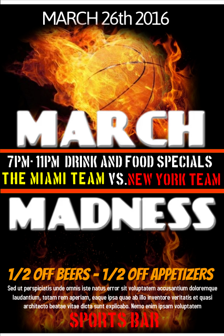 MARCH MADNESS Template | PosterMyWall