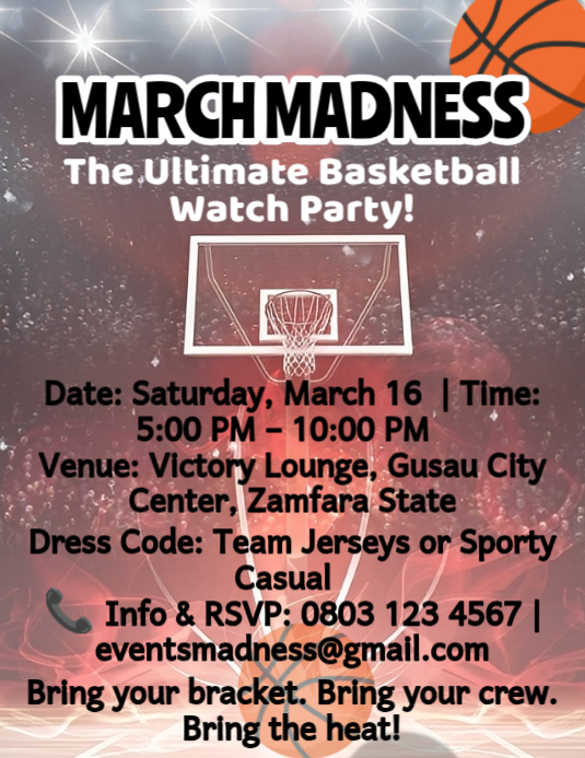 Basketball Watch Party Pamflet Templat | PosterMyWall