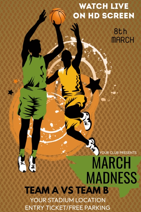 March madness team schedule template | PosterMyWall
