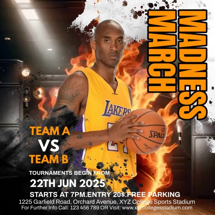 Copy of march madness video, basketball, sports | PosterMyWall