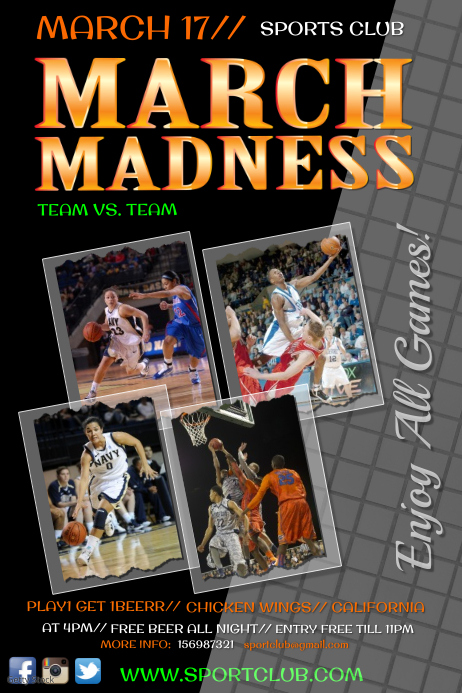 March Madness12 Template | PosterMyWall
