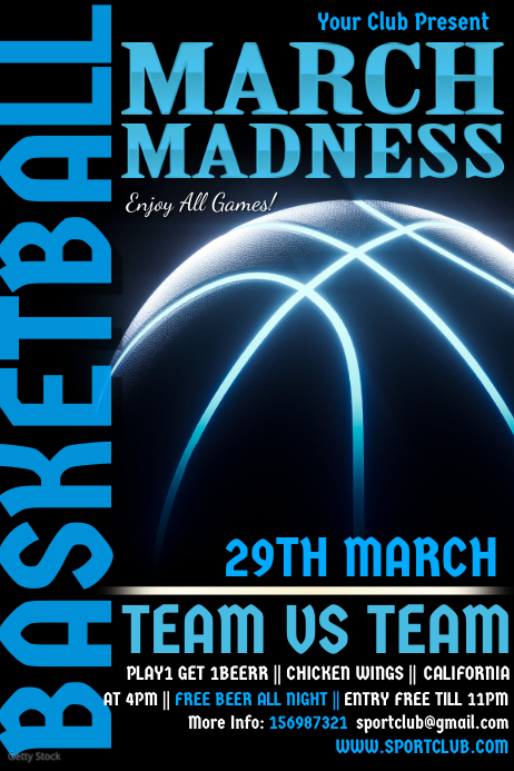 march madness52 Template | PosterMyWall