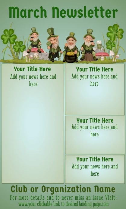 March Newsletter St. Patrick's Day Theme Template | PosterMyWall