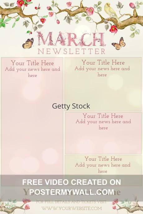 March Newsletter Video Floral Template | PosterMyWall