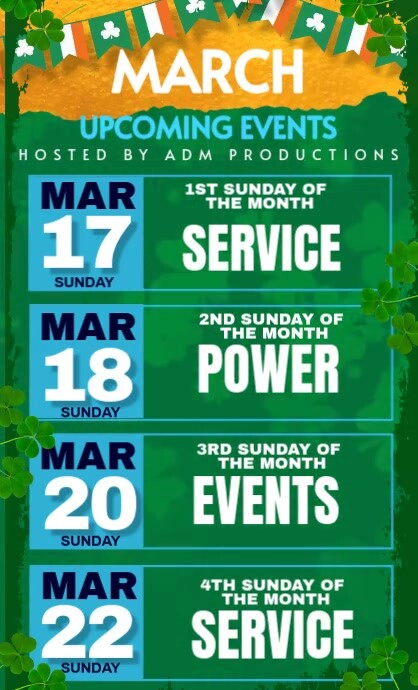 Copy of March Upcoming Event St Patrick | PosterMyWall